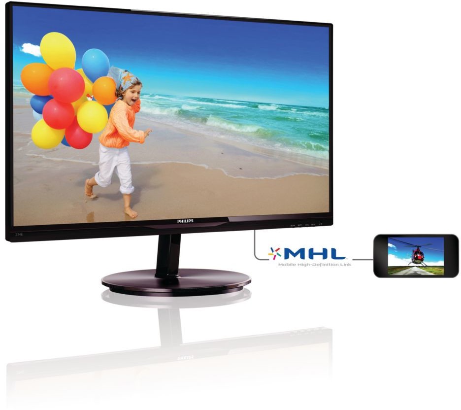 234E5QHAW - Philips - Monitor de LED Wide 23 Branco