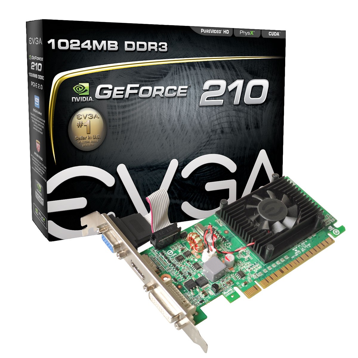 01G-P3-1312-LR - Outros - Placa de Vídeo GPU Geforce GT210 1GB DDR3 64Bits Low Profile EVGA