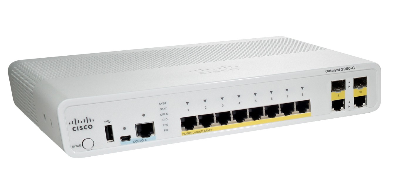 Switch Giga Catalyst 8 porta - Cisco - WS-C2960CPD-8PT-L